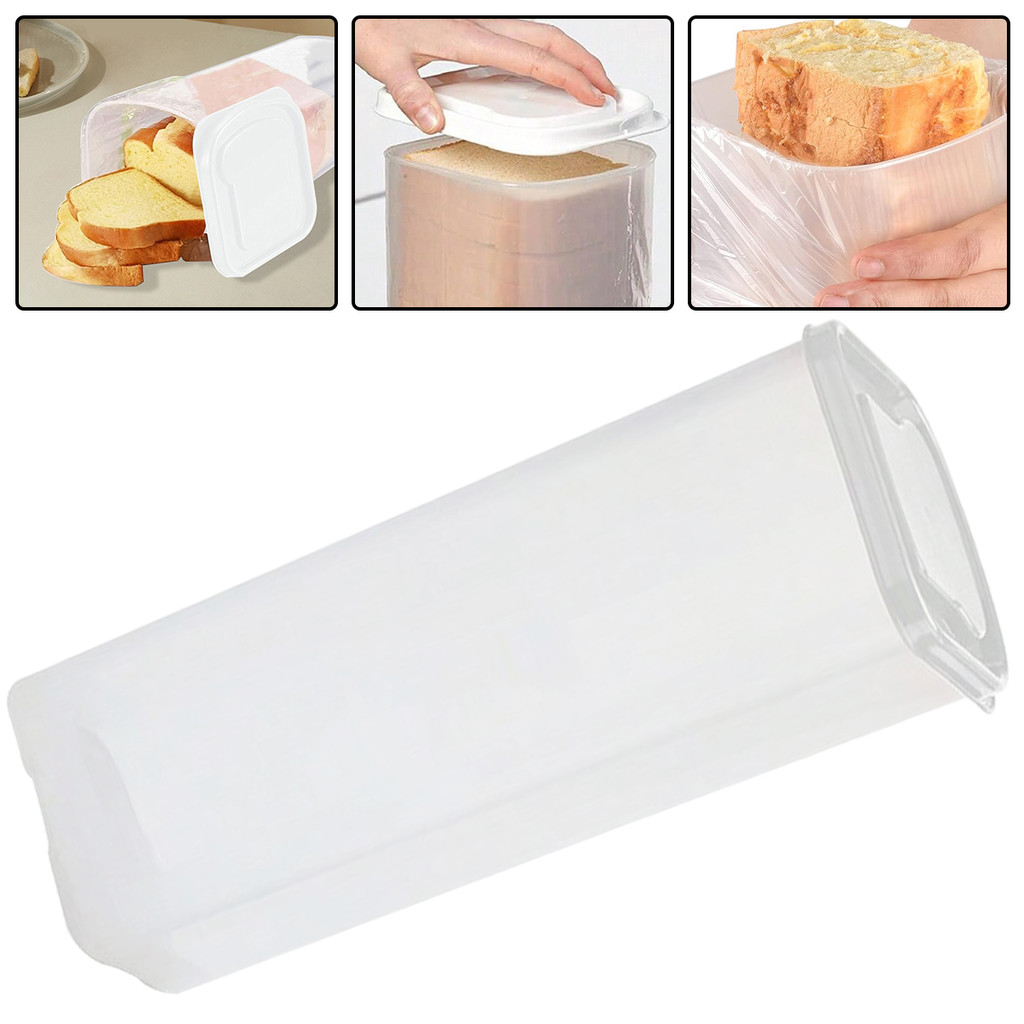 Translucent Bread Crisper Boxes With Airtight Lid, Plastic Toast Bread ...