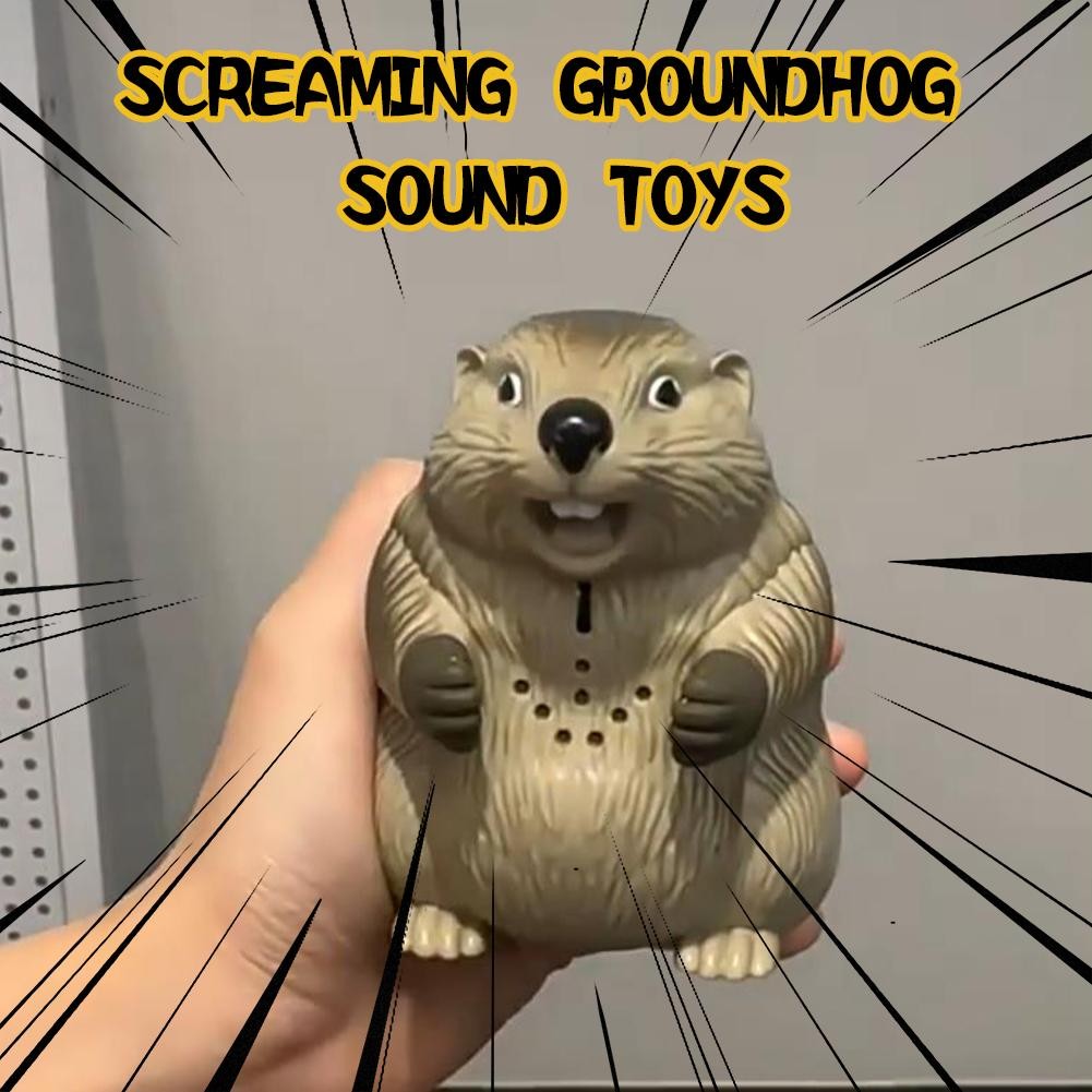 Screaming Groundhog Desktop Decoration Groundhog Prank Decompression ...