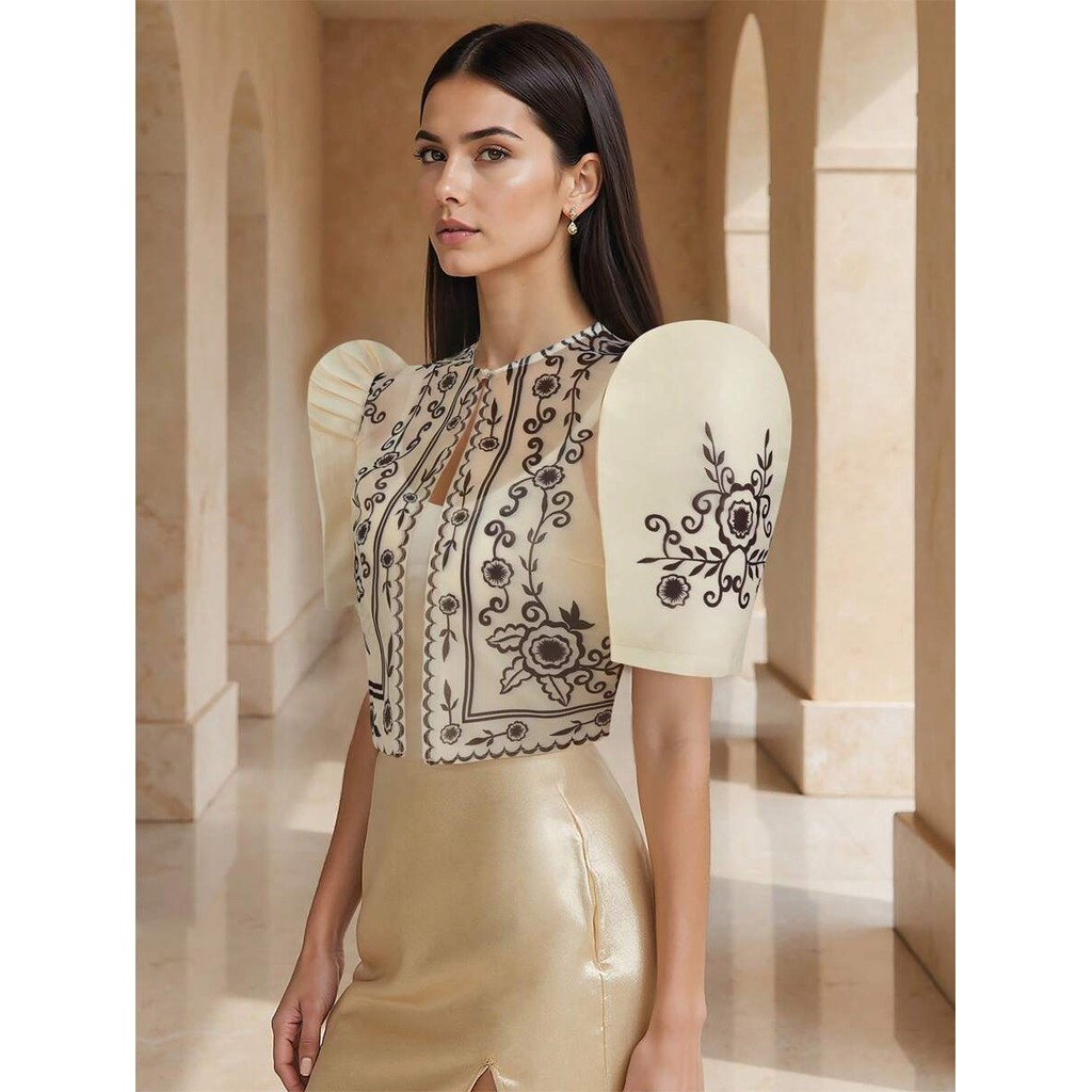 Amyenjoylife modern filipiniana bolero Ethnic Summer Women's Elegant ...