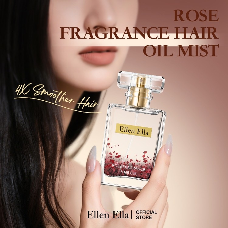 Ellen Ella Rose Scented Hair Oil Spray 50ml Alcohol-Free Smoothing ...