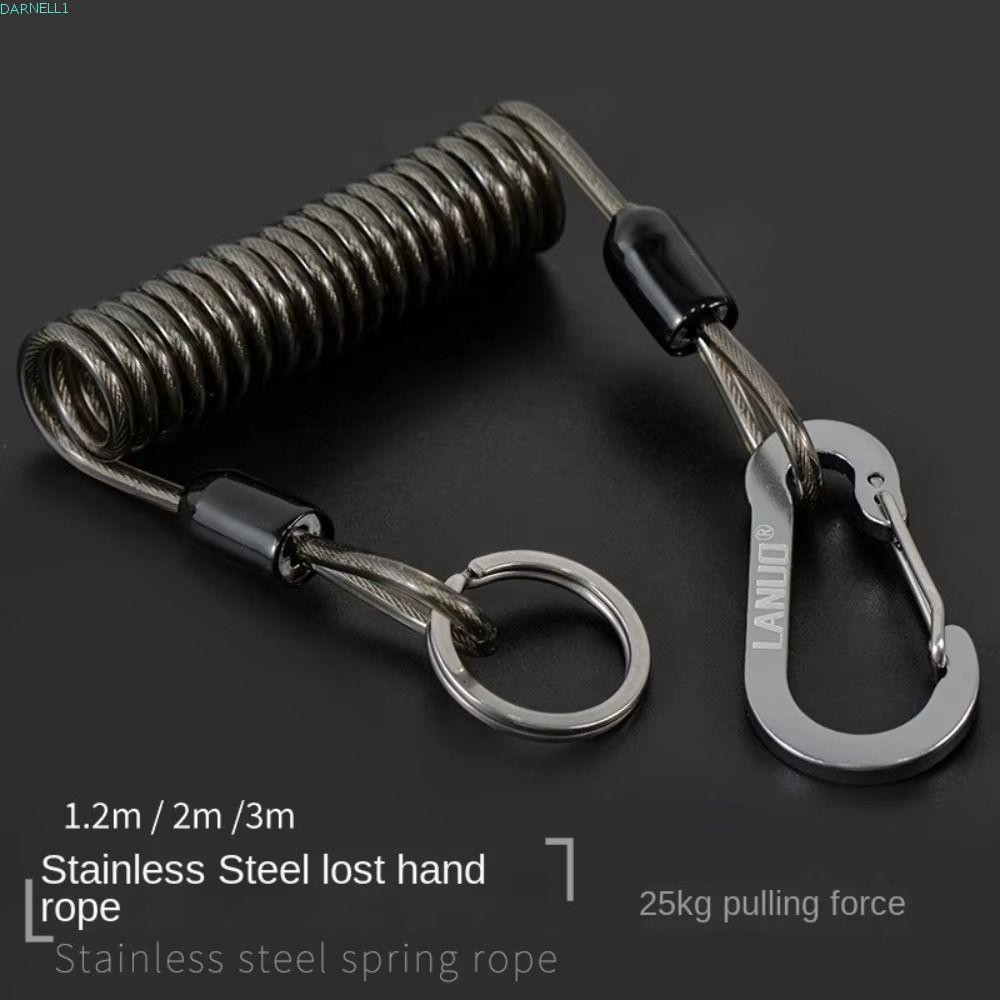 DARNELL1 Fishing Missed Rope, Elastic Coil Safety Rope Climbing Buckle ...