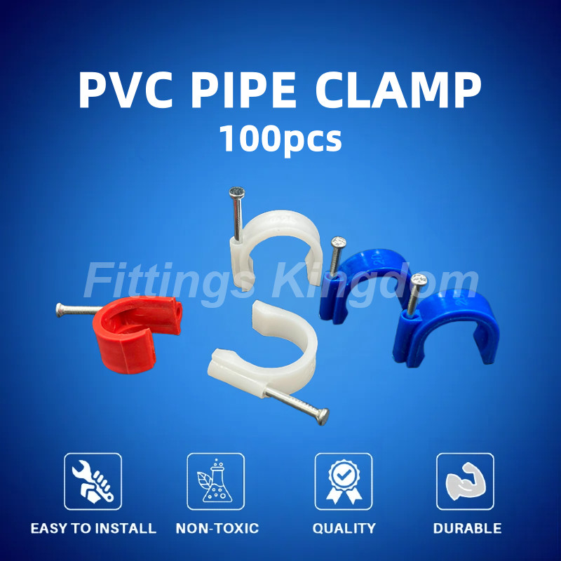 PVC Pipe Clamp PPR Pipe Clamp with Nail C shape clamp 1/2