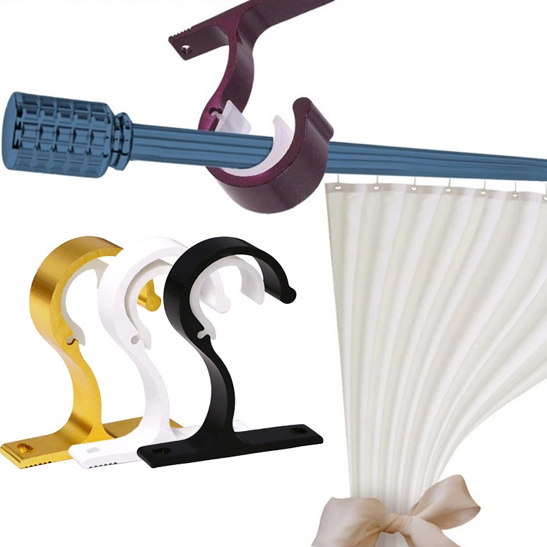 1PC Aluminum Alloy Curtain Rod Brackets Drapery Hanging Ceiling Curtain ...