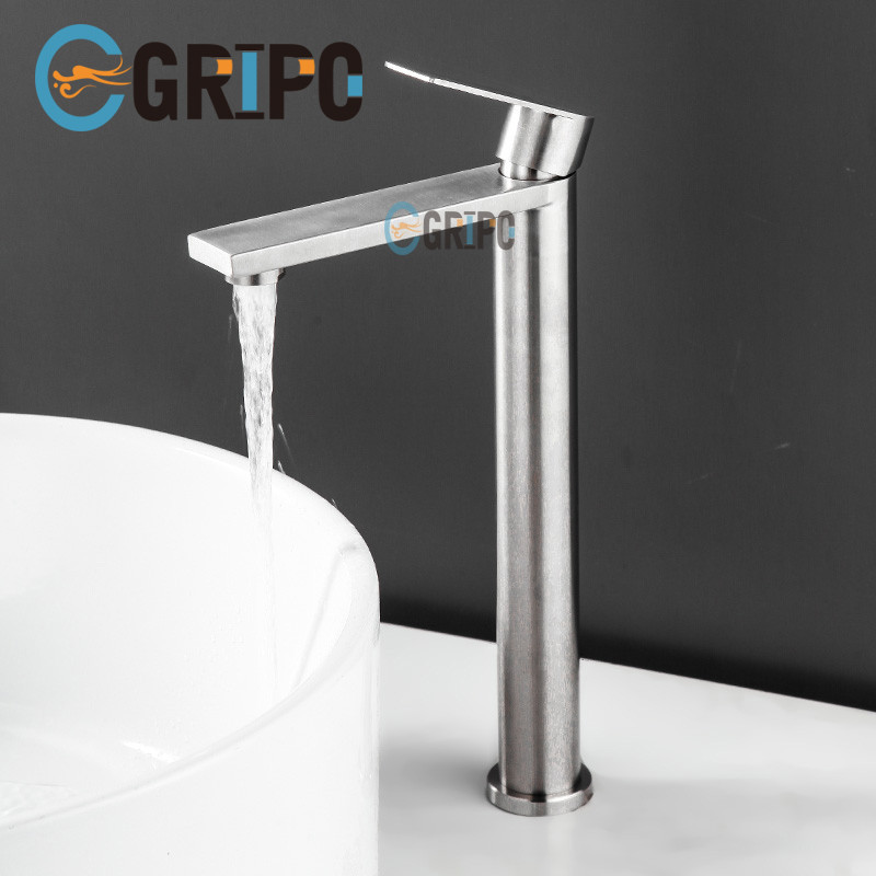 GRIPO High End 304 Stainless SQUARE FLAT design single hole lavatory ...
