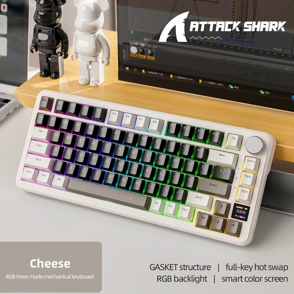 Attack Shark X85/X85 Pro Wireless Mechanical Keyboard 75% 80 Key RGB ...