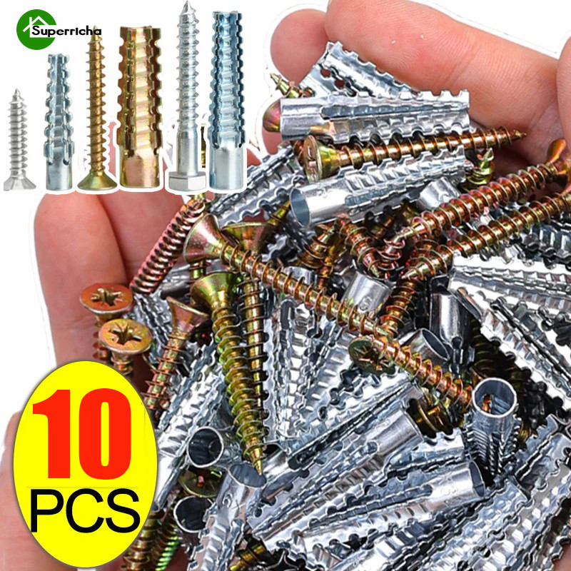 10/20/30 Sets Expansion Bolt Fastener - Metal Serrated Expansion Screws ...