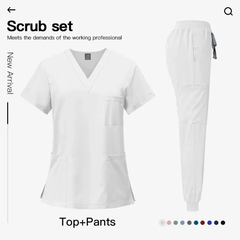 Surgical Uniforms Woman Scrub Set Medical Nurse Beauty Salon Workwear ...