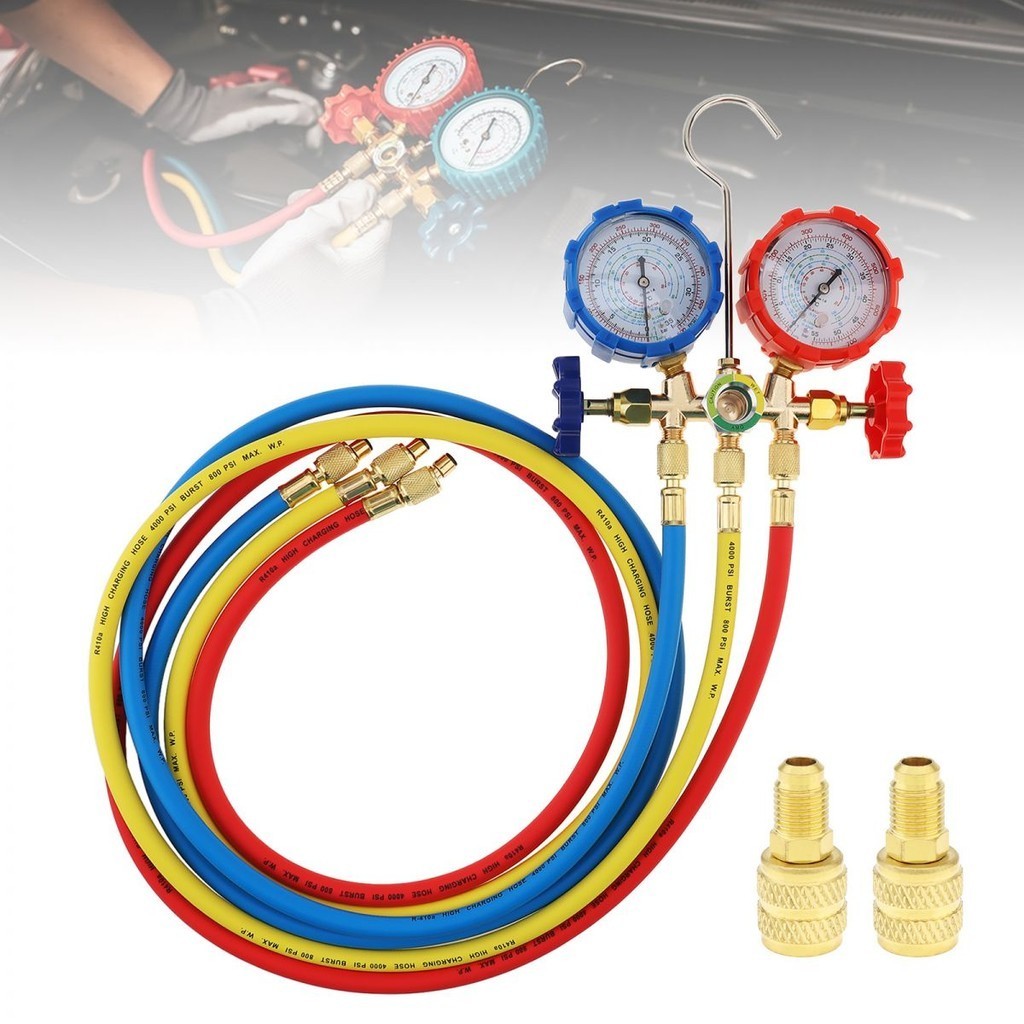 Air Conditioning Diagnostic Manifold AC Gauge Set for R410A, R404A, R22 ...