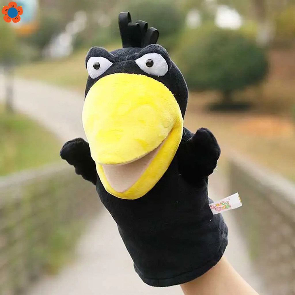 [CRT]Hand Puppet Crow Sock Puppet Interactive Plush Animal Hand Puppet ...