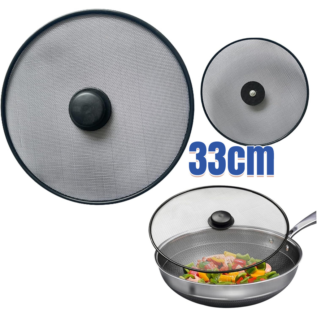 Frying Pan Splatter Guard, 33cm Splatter Guard Screen for Frying Pan ...