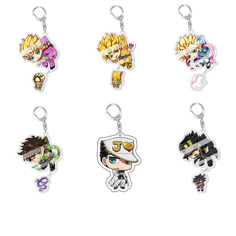 1pc Anime JoJo's Bizarre Adventure Kujo Jotaro Keychains Cartoon ...