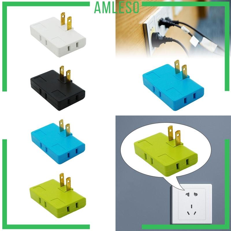 [Amleso] 3 Way Wall Plug Extender 1500W Flat Pins Quick Install 2 Prong ...