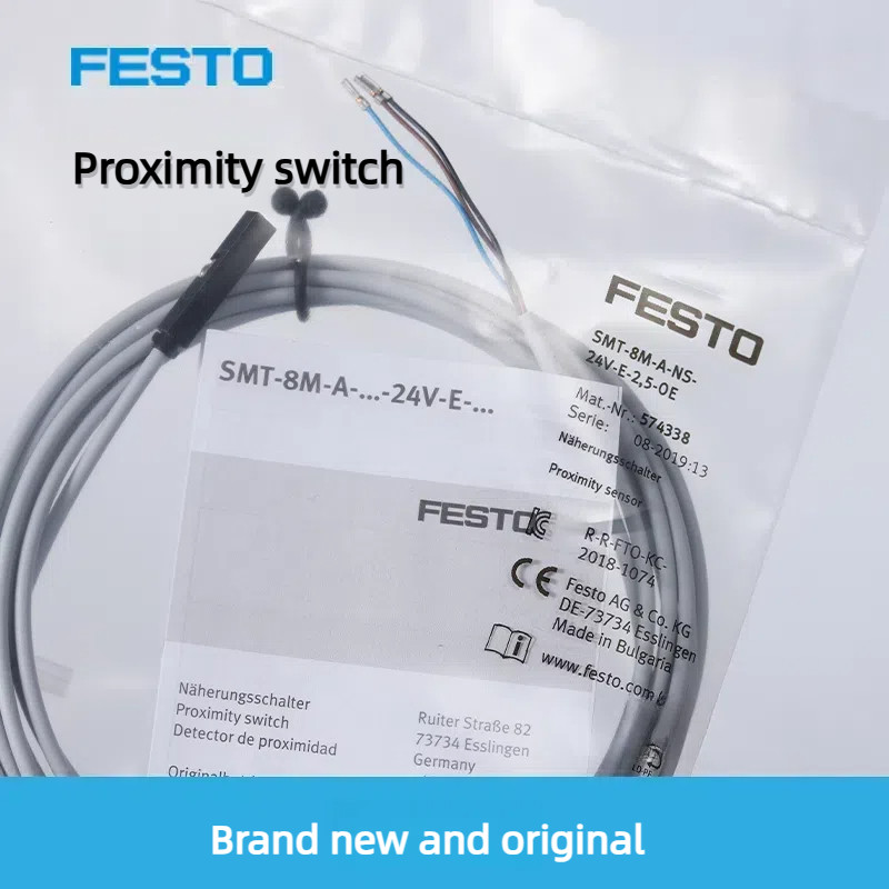 FESTO Magnetic proximity switch SMT-8M-A-NS-24V-E-2,5-OE 574338 574335 610452(new original ...