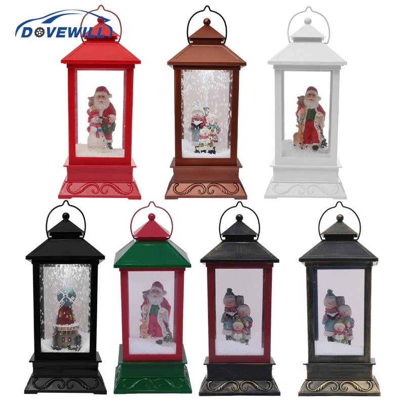 [Dovewill] Musical Lighted Christmas Snow Globe Lantern Music Box for ...