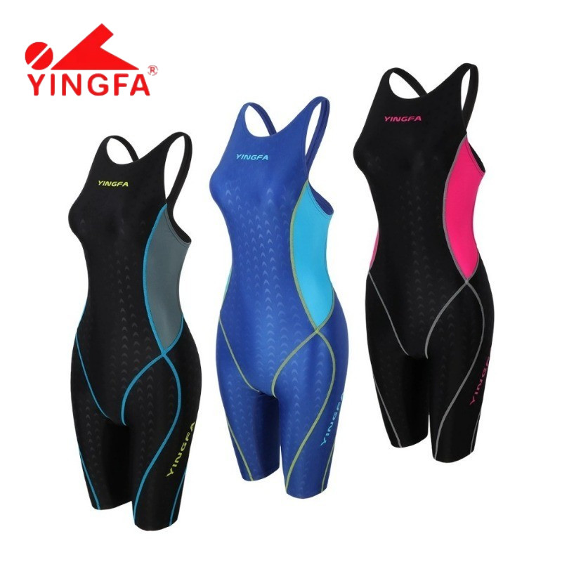 YINGFA Professional Competitive Swimwear Sharkskin Knee-length Swimsuit | Shopee Philippines