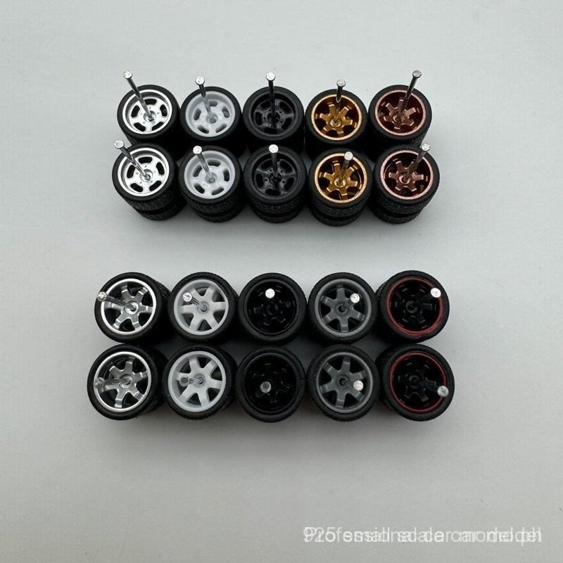 1:64Modified Rubber Tire Alloy Car Model Modified Rim Rubber Tire Hot ...