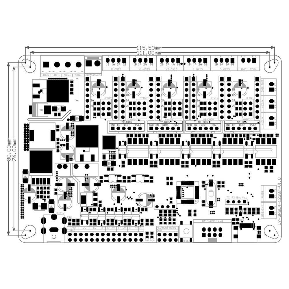 GRBL Control Motherboard 32-bit MCU 4 Axis with Offline Controller for ...