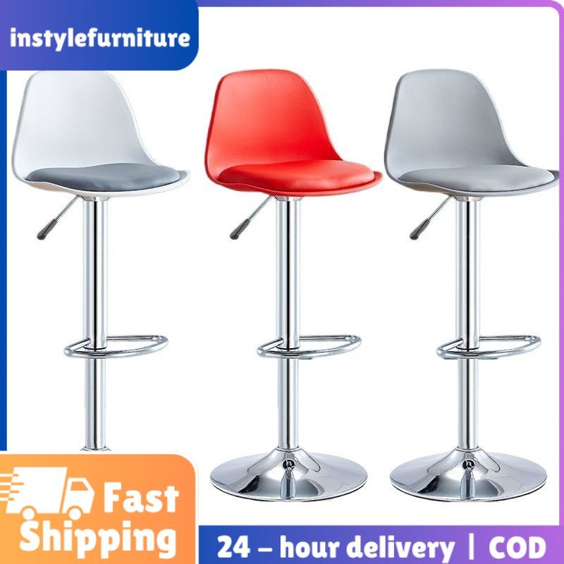 Swivel Bar Stool Mid Back Chair Counter Stool PU leather Bar stools ...