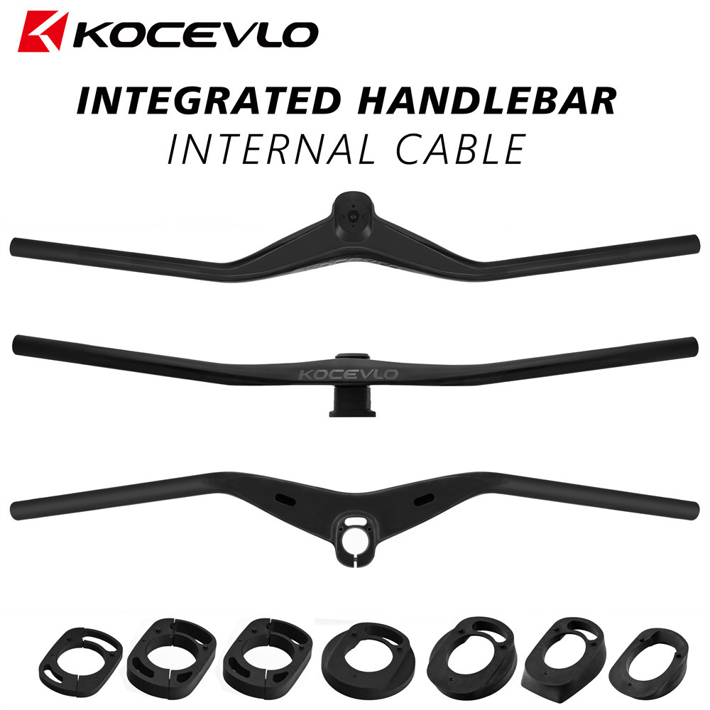 KOCEVLO MTB Carbon fiber Bicycle Handlebar Internal Cable Integrated ...