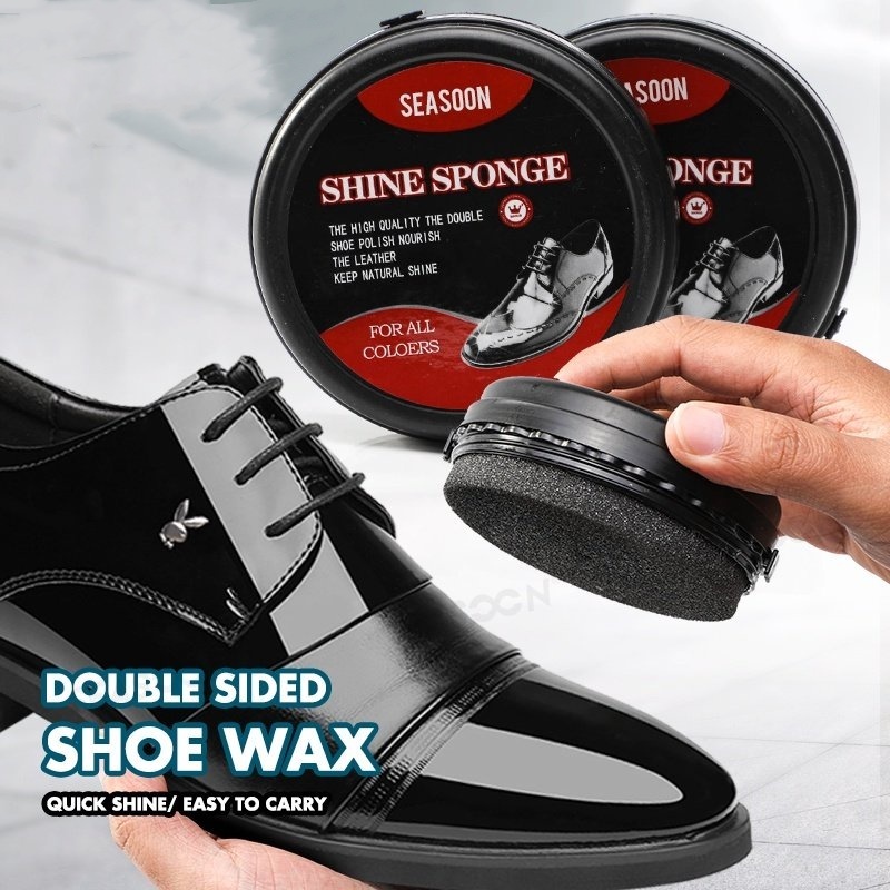 Double-sided Sponge Leather Shoe Polish Brush Tool Shoe Polish Sponge ...