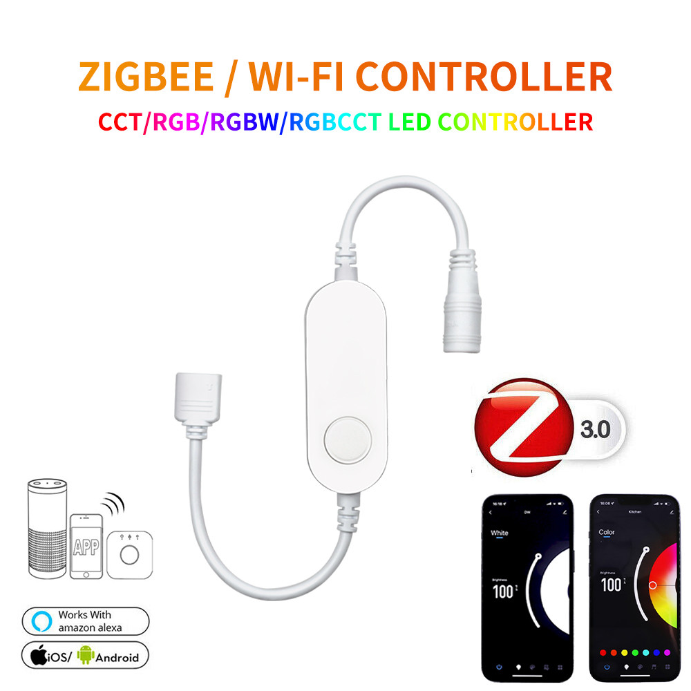 Tuya Smart LED Controller Wifi Zigbee Alexa Google Voice Control Wireless Dimmer for LED Strip ...