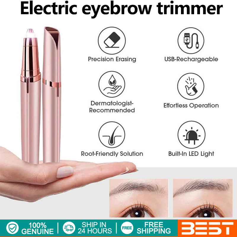 Electric Eyebrow Trimmer USB Rechargeable Brows Razor Eyebrow Shaver ...