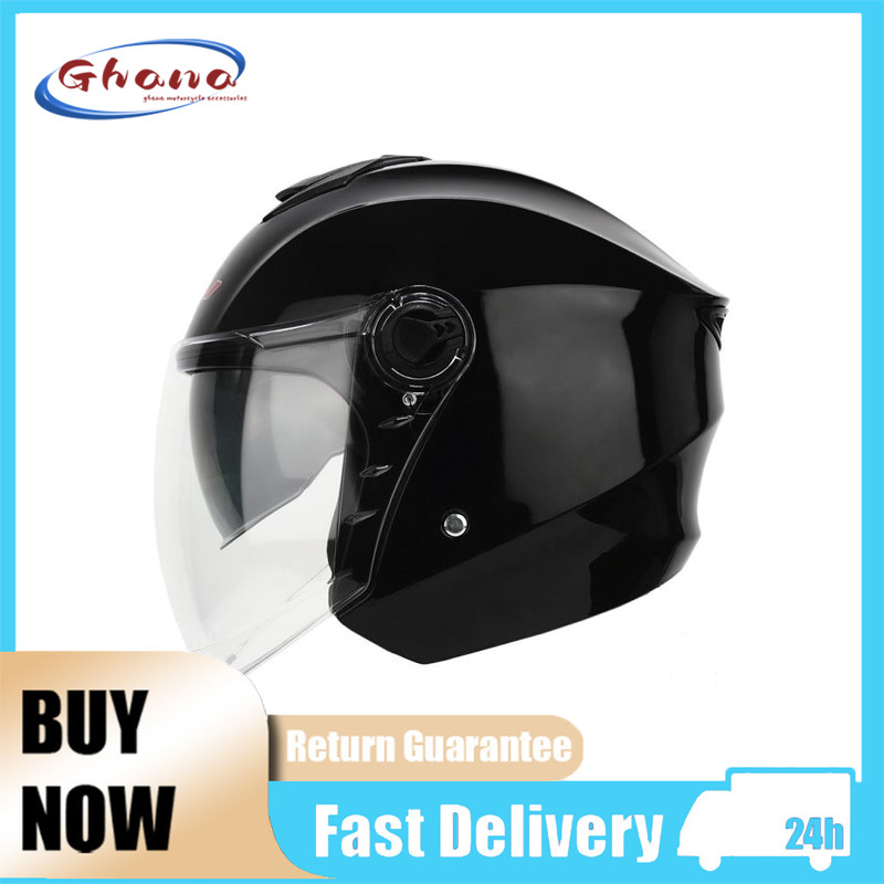 HNJ 818A Motorcycle Helmets Half Face Motor Helmet Dual Visor | Shopee ...