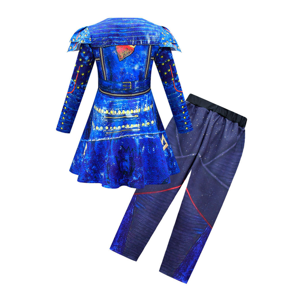 Movie Descendants 4 The Rise of Red Costume for Kids Girl Chloe Blue ...