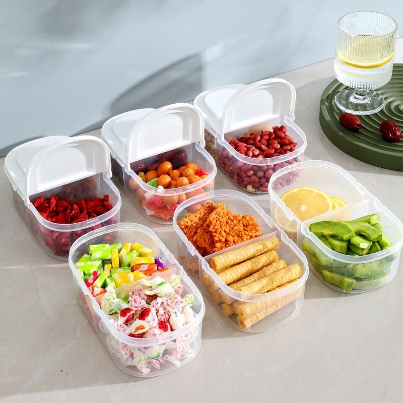 2 Grids Ref Organizer Food Storage Container With Cover Sealed Box ...