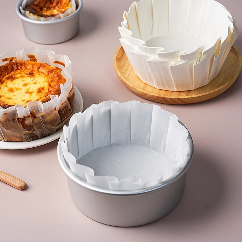 GMARTY Basque Cheesecake Oil Paper Tray Foldable Cake Mold Disposable ...
