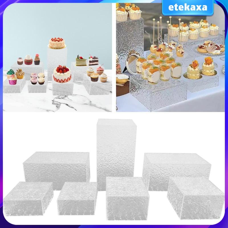 [Etekaxa] 7 Pieces Acrylic Display Stand Cake Shop Display Stand with ...