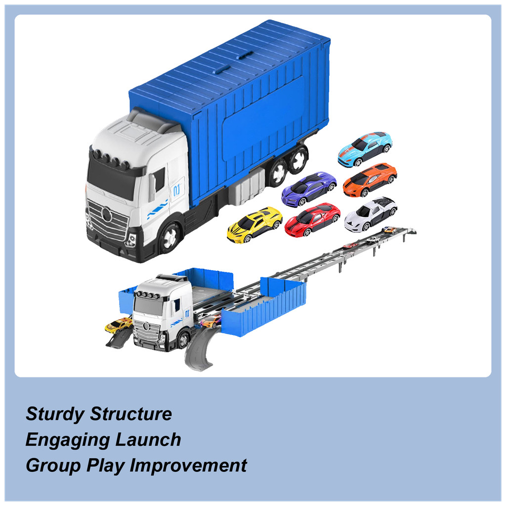 Truck Toy Transformable Truck Transport with Race Tracks Interactive ...