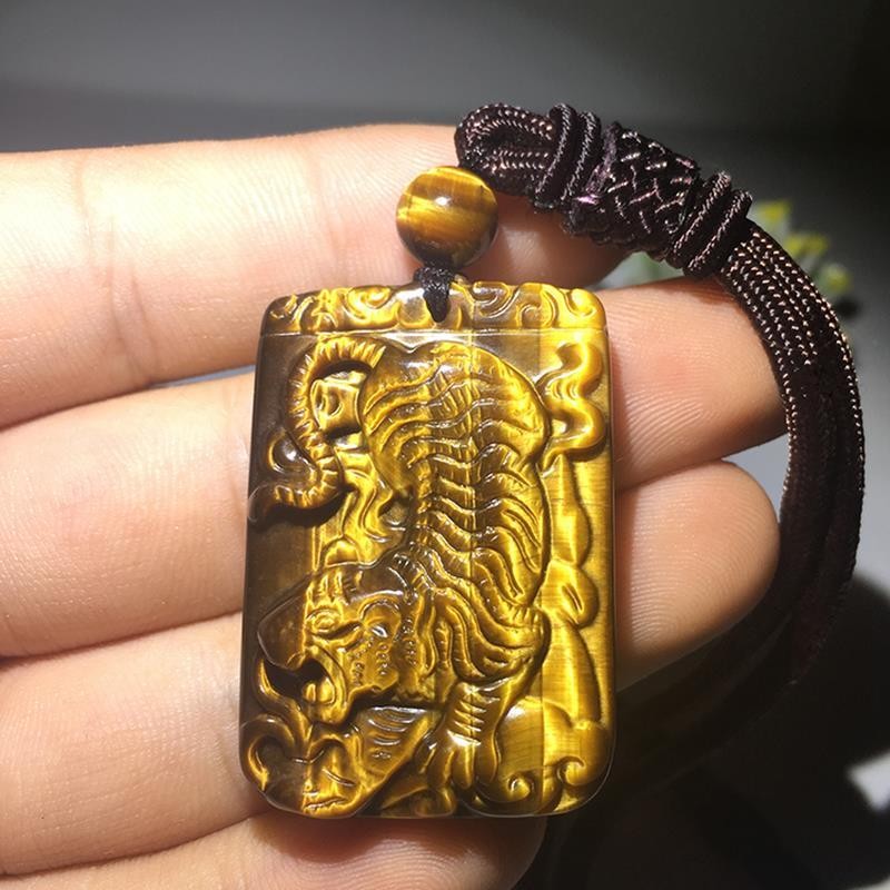 Hetian Jade Tiger Men's Pendant Natural Tiger Eye Stone Tiger Brand Men ...