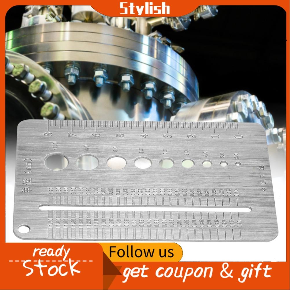 stylish365-ph Screw Gauge Plate 2-10mm Stainless Steel Bolt Diameter ...