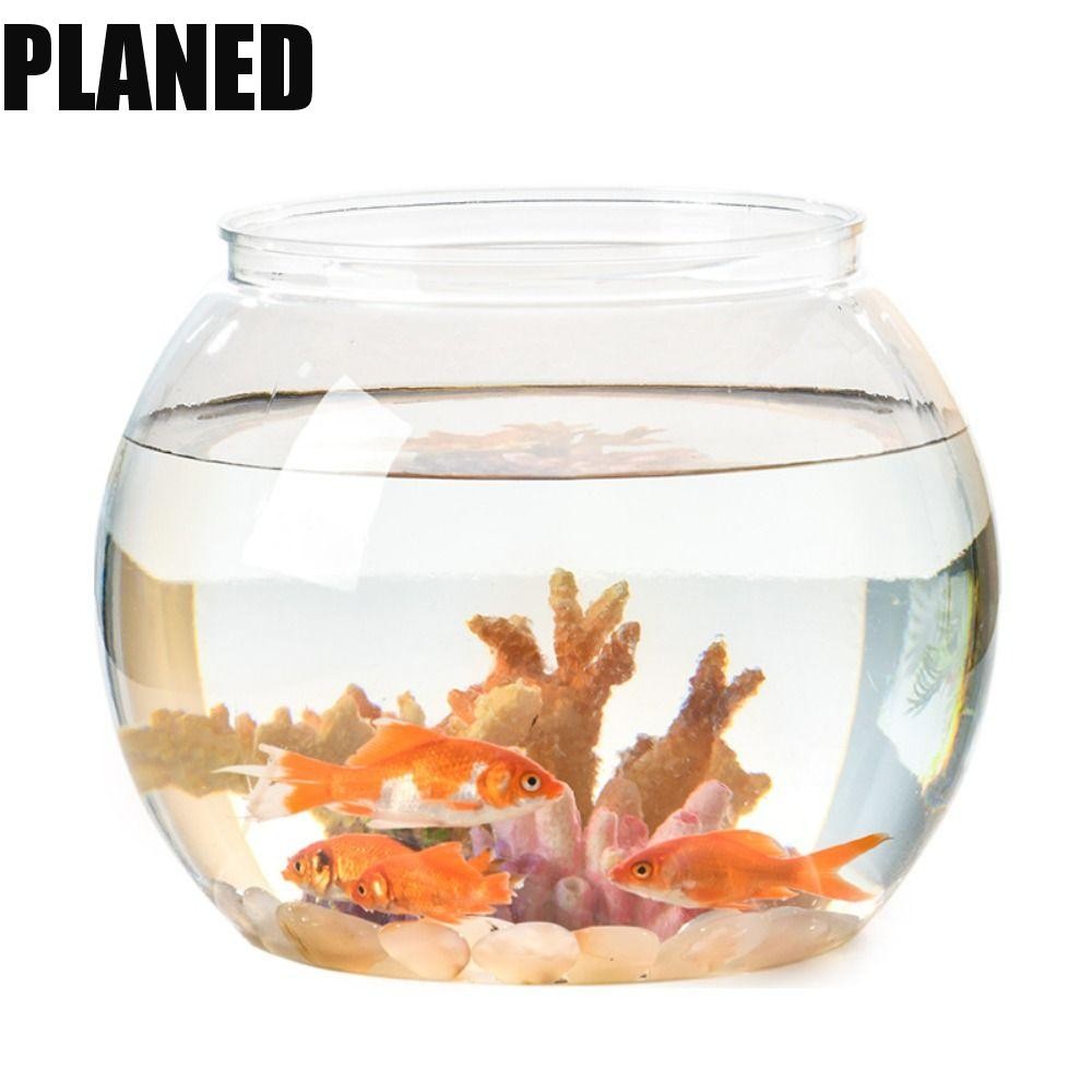 PLANED Transparent Round Fish Tank, Clear Small Fish Bowl, Home Decor ...