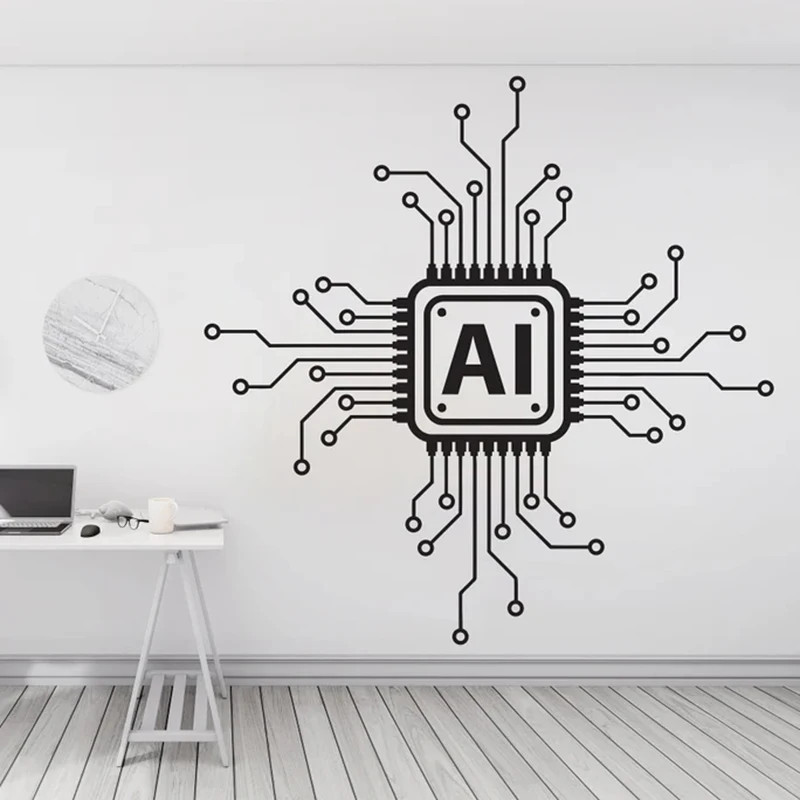 Technology AI Vinyl Wall Decal Circuit Board Computer It Wall Sticker ...