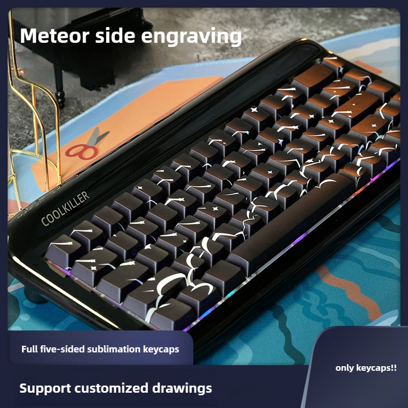 Meteor Keycap Side Engraved Transparent PBT Compatible with Wooting ...