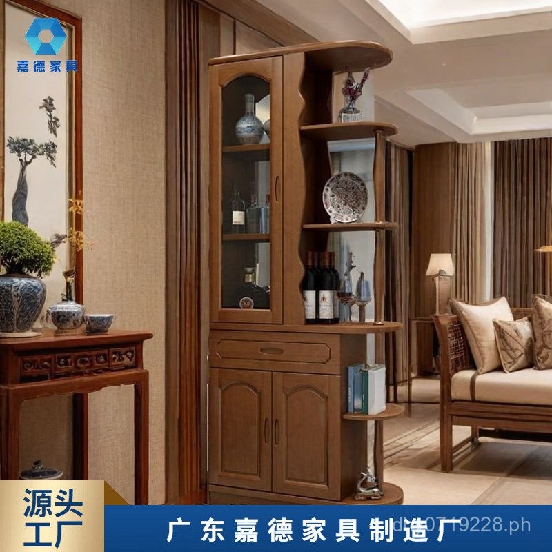 Partition Cabinet Double-Sided Solid Wood Living Room Integrated Living ...