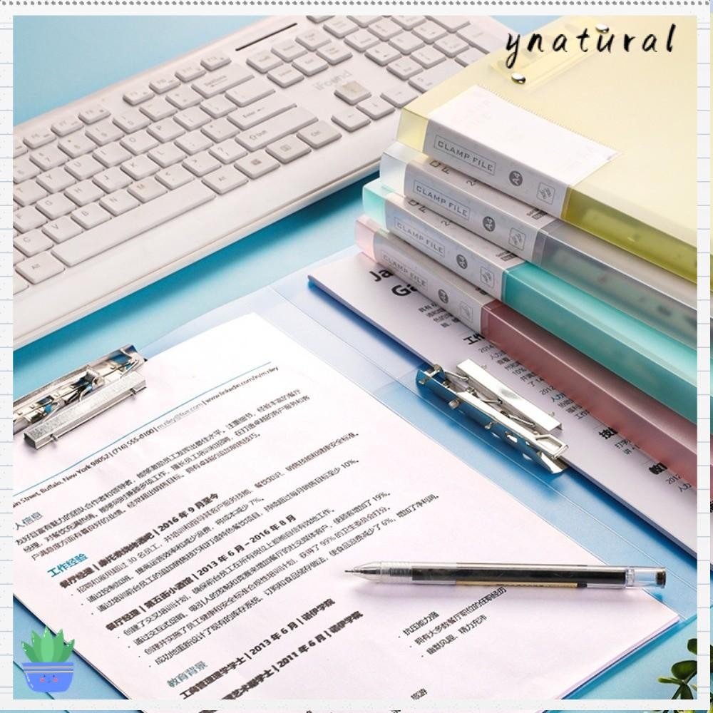 YNATURAL A4 Folder, Transparent Double Clip Double Clip Folder ...