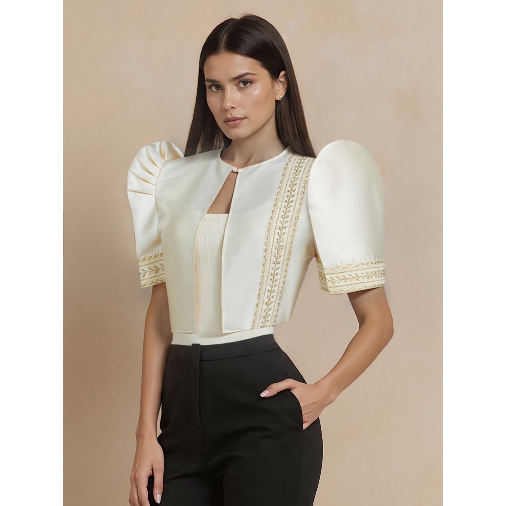 Amyenjoylife Modern Filipiniana Tops, Puff Sleeves, Elegant And Casual ...