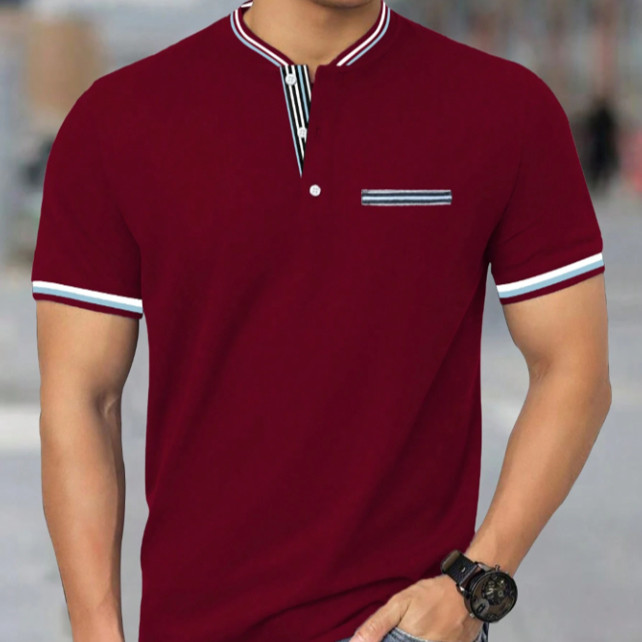 KINWOO Trim Collar Premium Chinese Collar Polo For Men T780 | Shopee ...