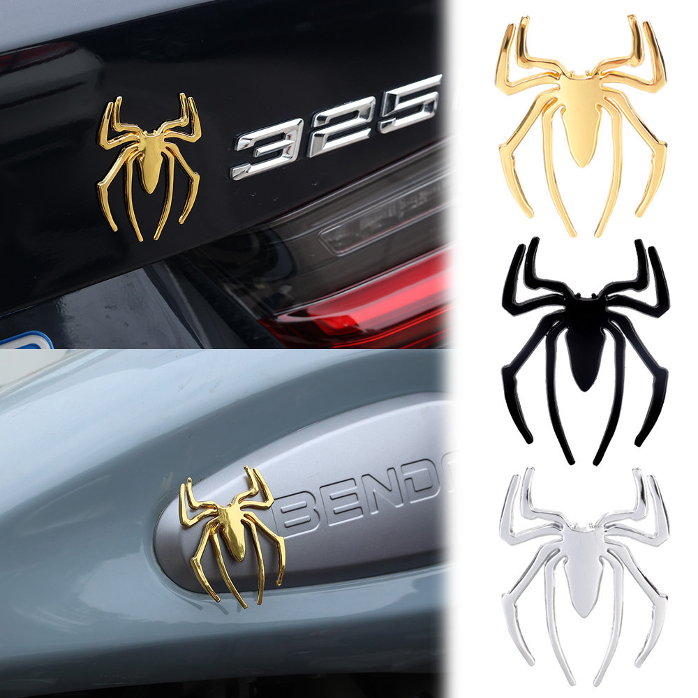 3D Metal Spider Car Logo Emblem - Gold Silver Red Car Styling Badge ...