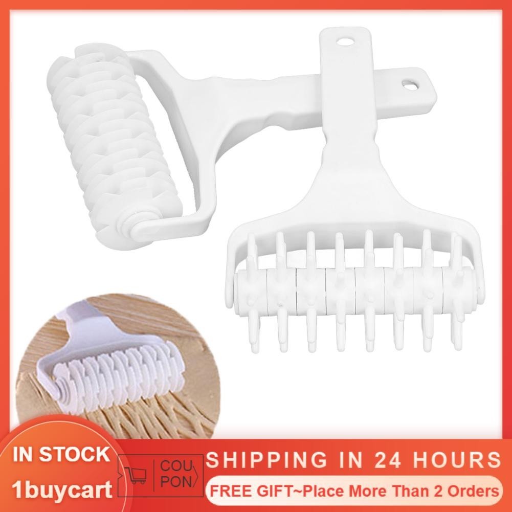 1buycart Pizza Hole Puncher Dough Roller Docker Labor Saving 2 Pcs for ...