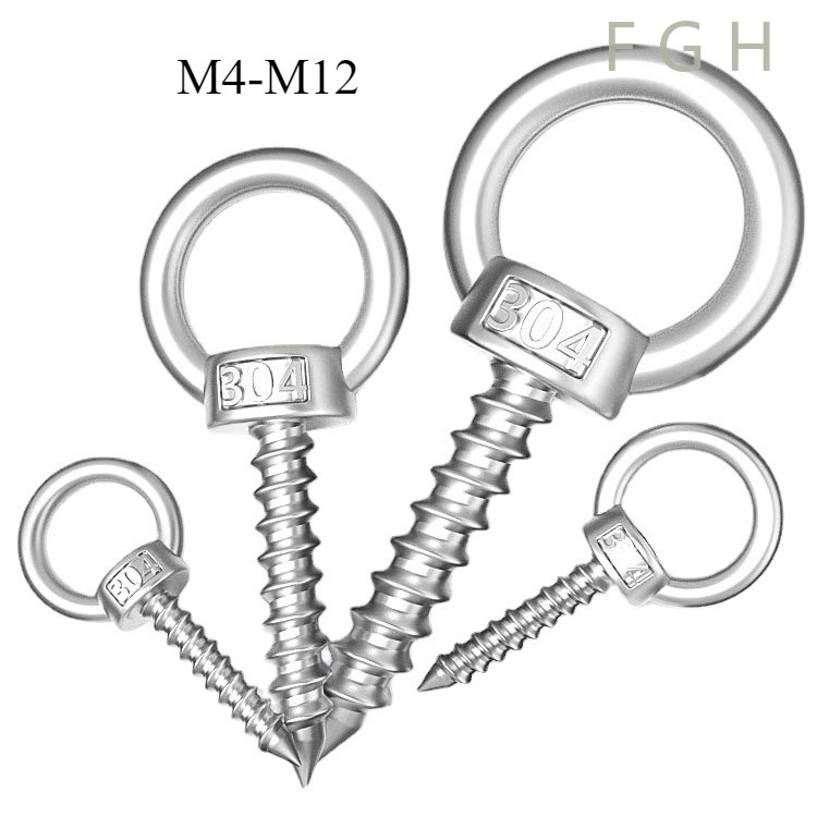 [FGH] 304 Stainless Steel Ring Screw with Ring Self-Tapping Screw Hook ...