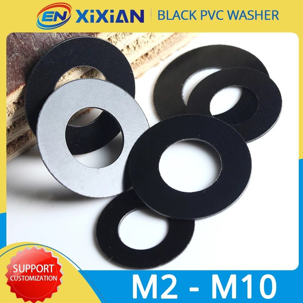 RQ+M2 M2.5 M3 M4 M5 M6 M8 M10 Black Plastic PVC Flat Washer for Screw ...