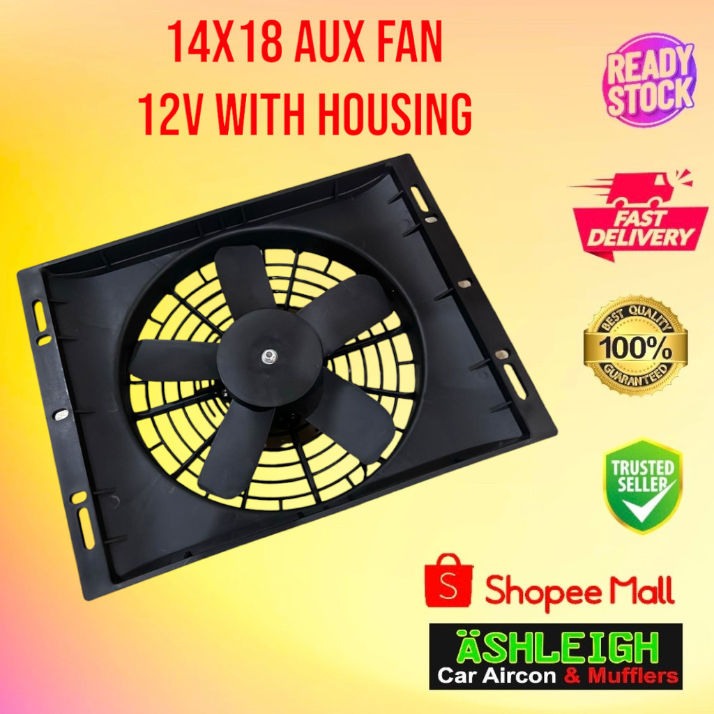 Ashleigh Aux Fan 12v 14x18 with housing shroud Car Aircon parts high ...
