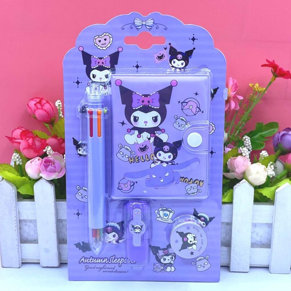 Kuromi Stationery Journalette Set Mini Notebook Ballpoint Pen Tape ...