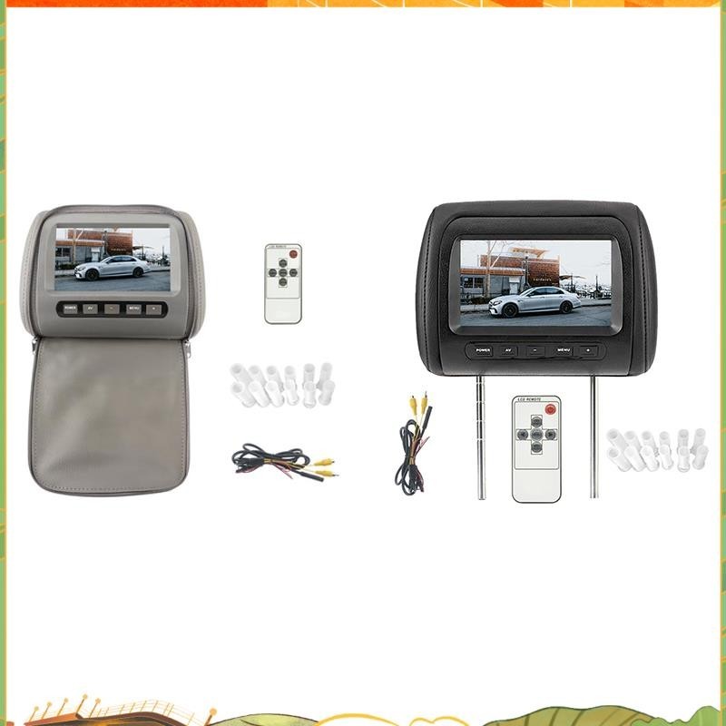 Car Headrest Monitor Universal 7 Inch TFT LED Screen Pillow AV Input ...