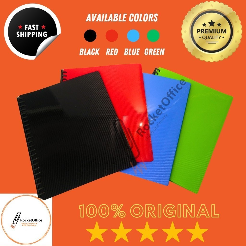 Clearbook Refillable School and Office A4 and Long 23 HOLES 60 SHEETS ...