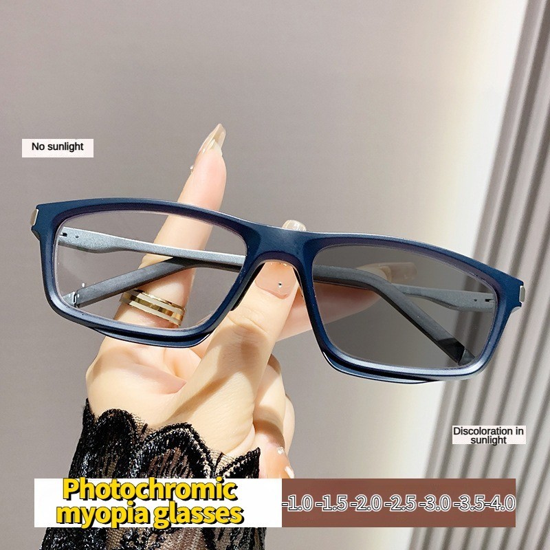 3 in 1 Photochromic Myopia Glasses Photosensitive Color Changing ...